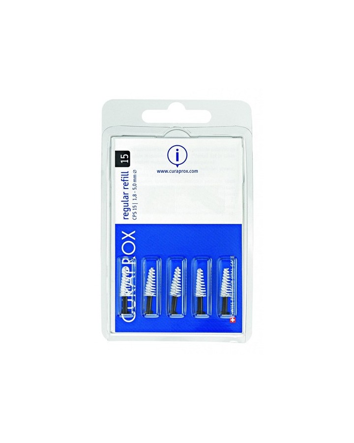 Curaprox capsule regular capsule 15 con 5 scovolini + supporto